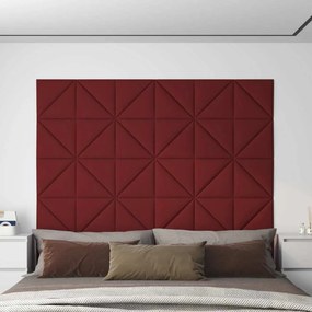 vidaXL Nástěnné panely 12 ks 30 x 30 cm textil 0,54 m² [343936] Barva: vínová červená
