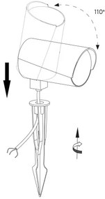 PANLUX Zahradní LED reflektor OKO EVO 14W, antracit