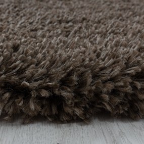 Ayyildiz, Kusový koberec Fluffy Shaggy 3500 brown, 140x200, hnědá, ložnice