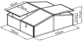 Pařeniště G21 dvoudílné GA12 100 x 120 x 40 cm