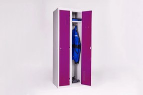 Dvoudílná šatní skříň kovová SS2 Barva: Fialová