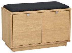 Rowico hnědá lavice s úložným prostorem CONFETTI a černým sedákem 70 cm 103753