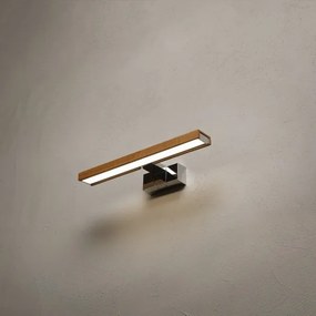 BRILAGI-LED Koup osvět zrcadla 3v1 WOODY MIRROR LED/8W/230V 40 cm IP44 chrom/dub