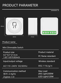 Chytrý WiFi/Zigbee stmívací vypínač Wi-Fi