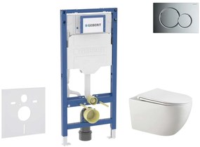 Geberit Duofix - Set předstěnové instalace, klozetu Gaia a sedátka softclose, tlačítko Sigma01, lesklý chrom SANI11CA1132B
