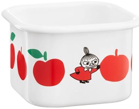 Dóza s víkem Moomin Joyful Apples 0,67l, smalt / bílo-červená