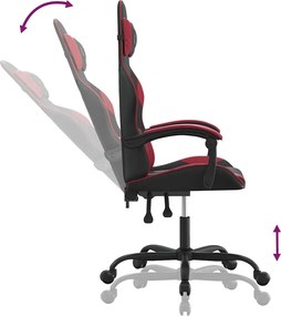 Herní židle černá a vínová umělá kůže 3143873