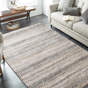 Moderní koberec s hrubě tkaným vzorem béžové barvy Šířka: 240 cm | Délka: 330 cm