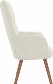Relaxační židle krémově bílá samet 328060