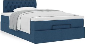 Osmanský rám postele s matrací modrá 120x190cm textil 3311531