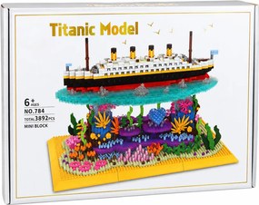 LEAN Toys Stavebnicové kostky – Loď Titanic na korálovém útesu, 3892 dílů