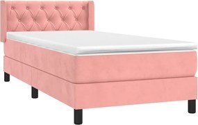 Box spring postel s matrací růžová 80 x 200 cm samet 3131110