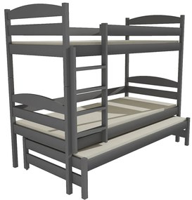 Patrová postel s výsuvnou přistýlkou PPV 009 90 x 200 cm - šedá