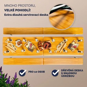 Pivní set MAXI sklápěcí, 220cm, přírodní hnědá Jurhan