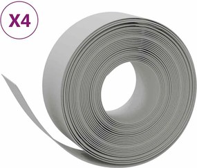 Travní lemy 4 ks šedé 10 m 20 cm polyethylen 3155454