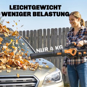 Outsunny Aku vysavač listí 20V bezdrátový vysavač listí s 2×4,0Ah akumulátory a nabíječkou Turbo-Boost, rychlost foukání 162,7 km/h