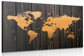 Obraz oranžová mapa na dřevě