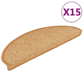 Samolepicí nášlapy na schody vzhled sisal 15 ks 65x21x4cm sisal 326877