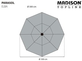 Madison Slunečník Elba 300 cm šedý, Madison 447155