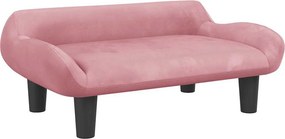 Pelíšek pro psy růžový 70 x 40 x 24 cm samet 171954