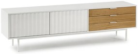 TV stolek v dekoru dubu v bílo-přírodní barvě 180x52 cm Sierra – Teulat