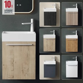 Design LED koupelnová skříňka s umyvadlem DOPORRO PISA vel.45cm WHITE Barva: eiche greige