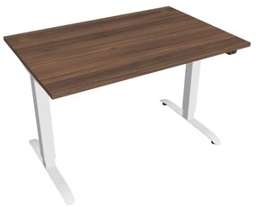 Elektr. nastavitelný stůl 120x80 - HOBIS MOTION MS 2 1200 Dekor stolové desky: ořech, Barva kovové podnože: bílá