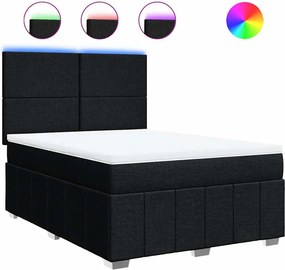 Box spring postel s matrací černá 140x200 cm textil 3293986