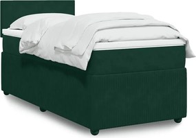Box spring postel s matrací tmavě zelená 90x190 cm samet 3287611