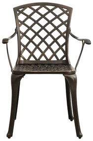 Zahradní židle 6 ks litý hliník bronzové - Default Title