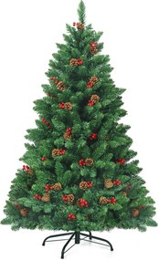 Costway 135 cm Umělý vánoční stromek s 5 vánoční stromeček měnící barvu