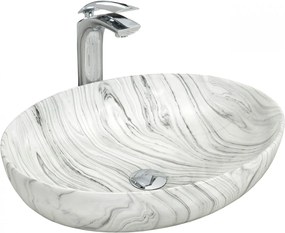 Keramické umyvadlo na desku Rea Carola Slim L.Grey 51x39 cm šedé
