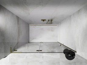 Mexen, Mexen Lunar L Otočné levé sprchové dveře 135 cm, transparentní, zlaté - 834L-135-000-50-00-L