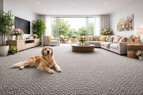 Timzo, Metrážový koberec Avila 9485, na míru, šíře 4m,5m, šedá, filc, ložnice
