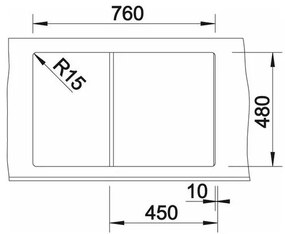 Blanco Zia 45 S Granitový dřez s odkapem oboustranné provedení s excentrickým ovládáním, 78x50cm, bílá 514718