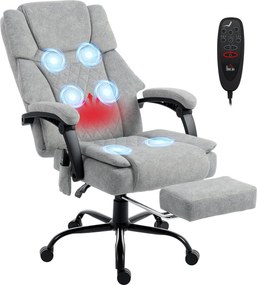 HOMCOM kancelářské křeslo s masáží — ergonomické polohovatelné vyhřívané manažerské křeslo, široké sedadlo, vzhled sametu, výškově nastavitelné, dálko