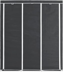 Šatní skříň s přihrádkami a tyčemi černá 150x45x175 cm textil 282453
