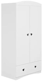 Šatní skříň JULIA - barva bílá - výška 187 cm - 3D6481
