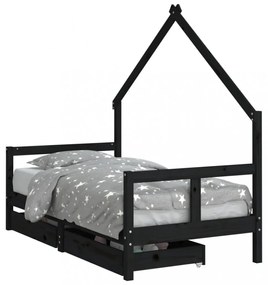 Dětská domečková postel se šuplíky Dekorhome 90 x 200 cm