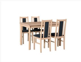 Jídelní set MILENIUM 1 Stůl+6 židlí (Max 5P+Boss 14) dub sonoma/látka č.11 tmavě šedá