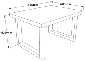 Konferenční stolek MN02 - BA 80 cm ořech/antracit