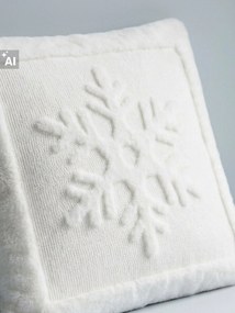 Sinsay - Vánoční dekorativní povlak na polštář s motivem sněhové vločky - bílá