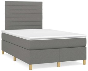 Box spring postel s matrací tmavě šedá 120x190 cm textil