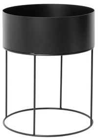 Ferm Living Truhlík na květiny Plant Box Round, black