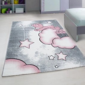 Dětský koberec Kids 580 pink Kulatý průměr 160 cm