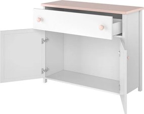 Casarredo - Komfort nábytek Dětská komoda POLONA 05, bílá/růžová