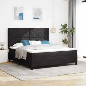 Postel s boxspringem s čelo Černá 180 x 200 cm samet 3342076