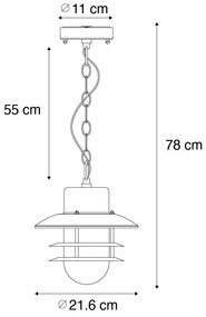 Průmyslové závěsné svítidlo ocel IP44 - Shell