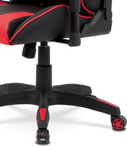 Kancelářská židle houpací mech., + koženka, plast. kříž – opěrák 90°–180° černá