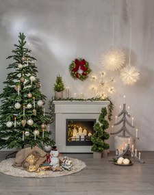 STAR TRADING Svítící vánoční věnec Thuja 45 cm, zelená barva, plast